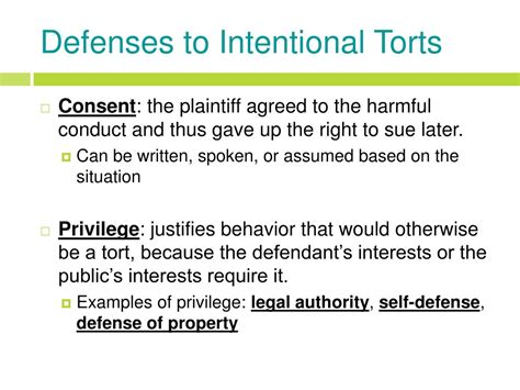 Ppt Civil Law 3 5 Defenses To Torts Powerpoint Presentation Free