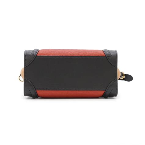 未使用品 Celine セリーヌ ラゲージ ナノショッパー ハンドバッグ 2way 168243aac 27ft トリコロール フォックス