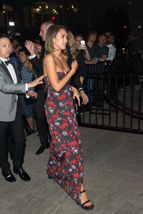 Jessica Alba Cleavy Wearing A Strapless Maxi Dress For The Costume