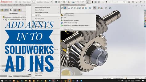 how to add ansys in to solidworks ad ins youtube