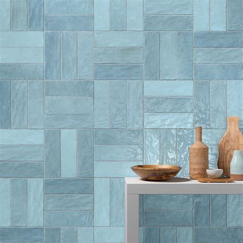 Portmore Sky Blue 3x8 Glazed Ceramic Subway Wall Tile Ceramic Subway