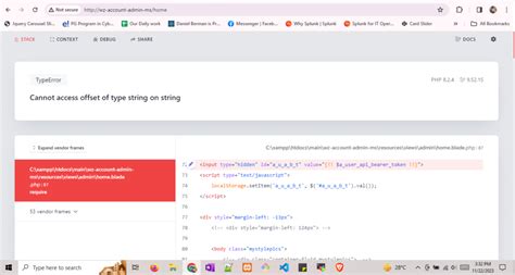 cannot access offset of type string on string devops freelancer