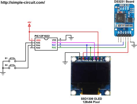 real time clock with pic12f1822 ssd1306 oled and ds3231 rtc