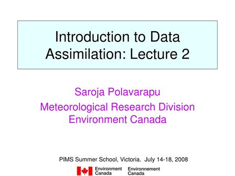 Ppt Introduction To Data Assimilation Lecture 2 Powerpoint