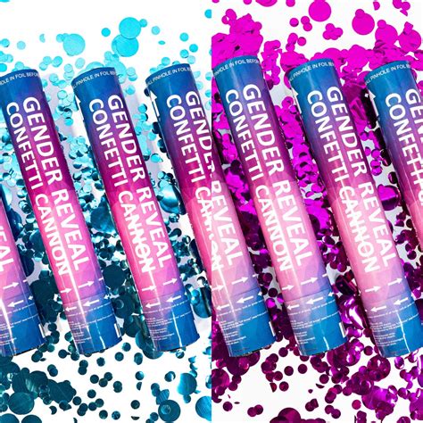 Gender Reveal Confetti Cannons [4 Pack] G R S