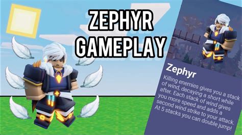 Zephyr Kit Gameplay Roblox Bedwars Youtube
