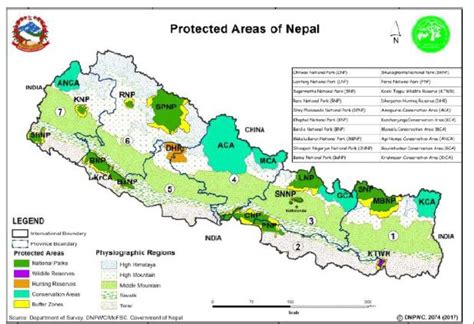 Map Of Protected Areas In Nepal Source Np