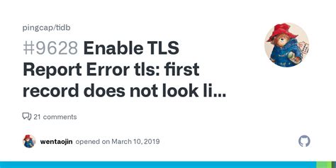 enable tls report error tls first record does not look like a tls
