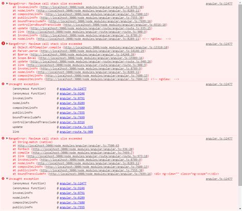 javascript maximum call stack size exceeded with node express