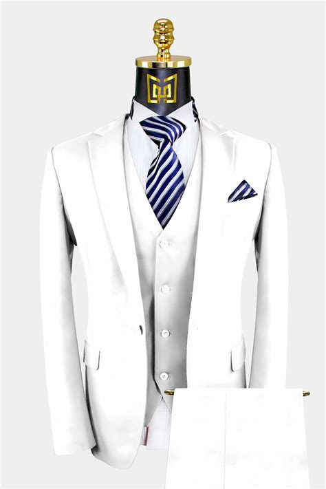 3 Piece White Suit Gentlemans Guru