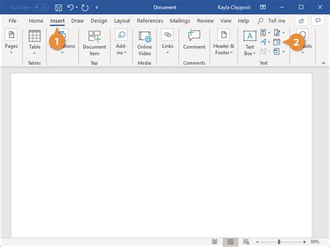 insert date in word customguide
