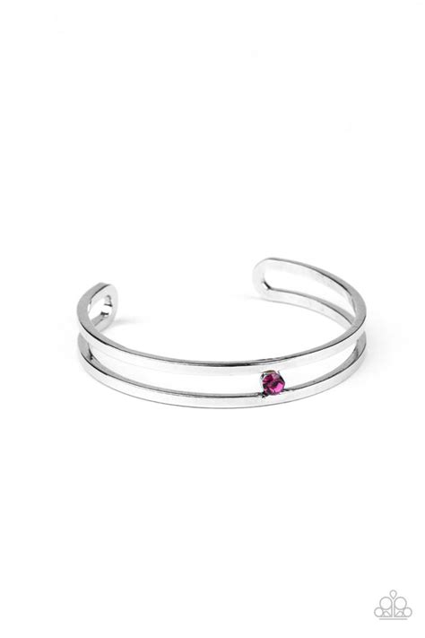 Paparazzi Solo Artist Pink Rhinestone Cuff Bracelet