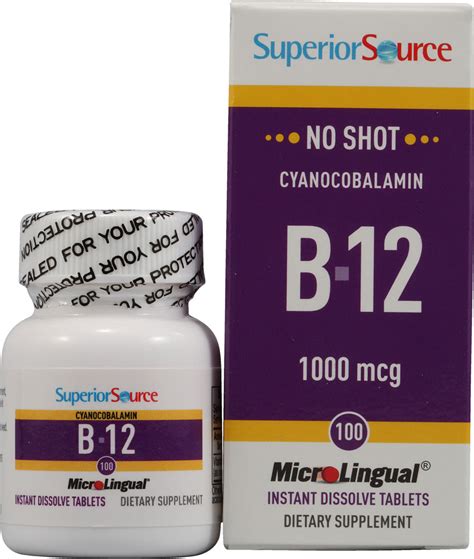 Superior Source No Shot B 12 Cyanocobalamin 1000 Mcg 100 Instant