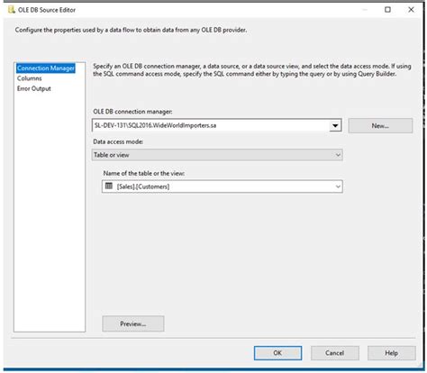 sql server integration service ssis 2016 loading data from table to