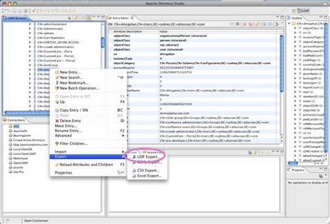 getting an ldif export of a user or group crowd data center and