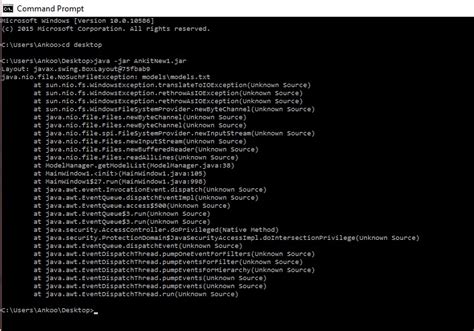java no such file exception in runnable jar file stack