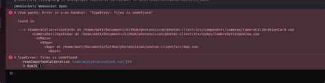 file vue errors when importing calibdb json and offline updating