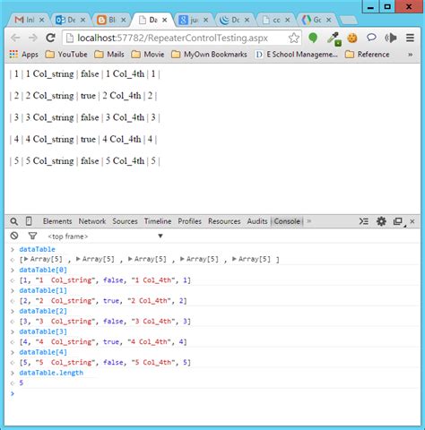 my tactics convert c datatable to javascript 2d array
