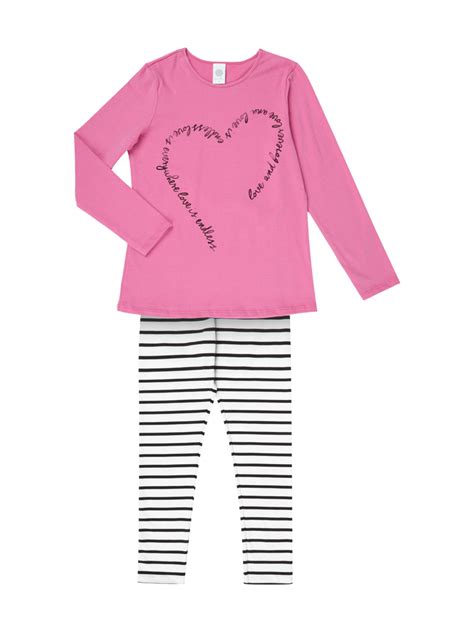 Sanetta Pyjama Mit Herz Aus Einer Message Fuchsia Online Kaufen