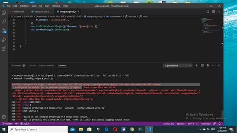 webpack gives me error invalid configuration object
