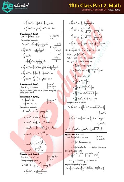 exercise 3 4 mathematics fsc part 2 notes inter part 2 notes