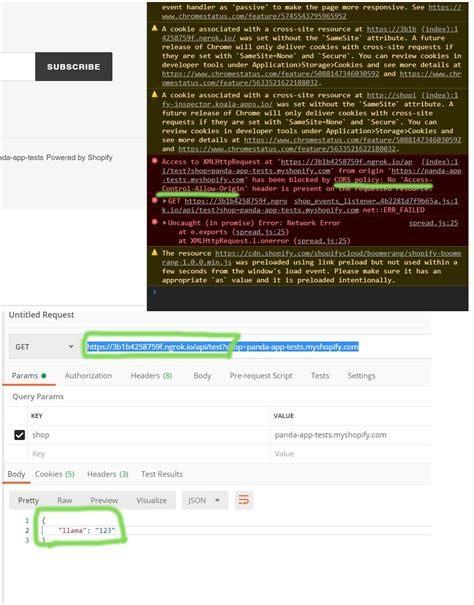reactjs shopify app script tag cors error when