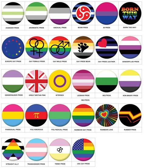 Lgbt Asexual Bisexual Pansexual Transgender Non Binary Gay Pride Button