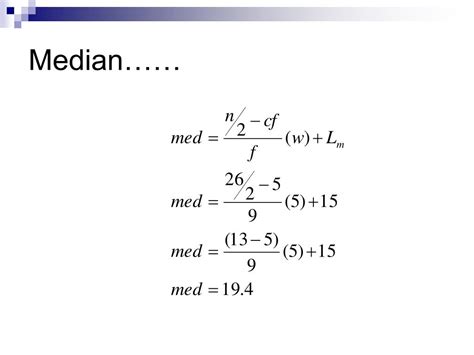 ppt mean median mode and midrange of grouped data powerpoint