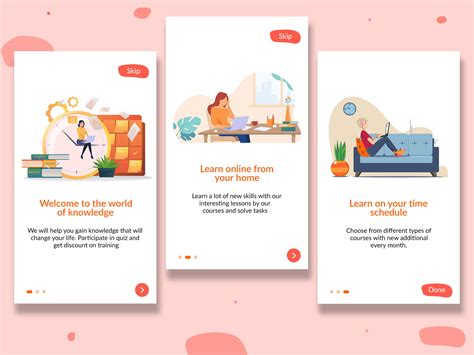 learning app intro screen ui by nidhi pujara on dribbble