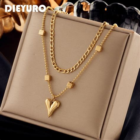 316l Stainless Steel Heart Necklace Stainless Steel Pendant Necklace
