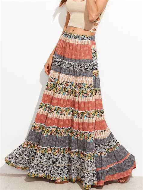 Get The Perfect Floral Boho Maxi Swing Skirt Online