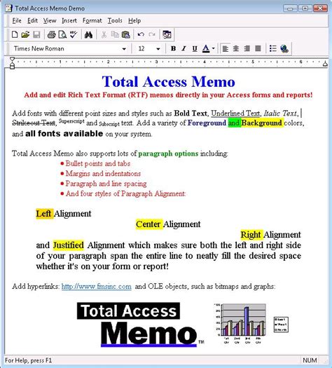 microsoft access rich text format rtf memo fields with