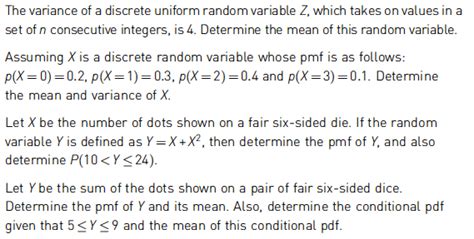 solved the variance of a discrete uniform random variable