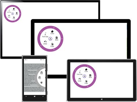 uwp radial menu control syncfusion