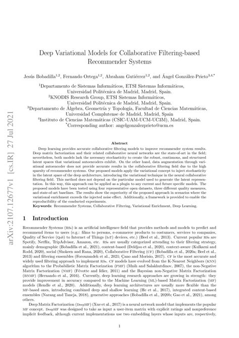 deep variational models for collaborative filtering based recommender