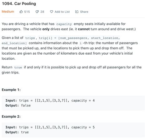 java leetcode 1094 car pooling what is time complexity stack