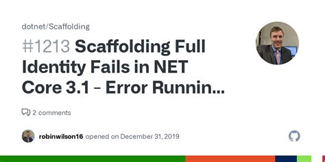 scaffolding full identity fails in net core 3 1 error running the