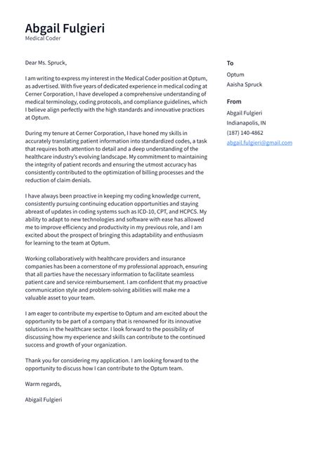 Medical Coder Cover Letter Examples And Templates