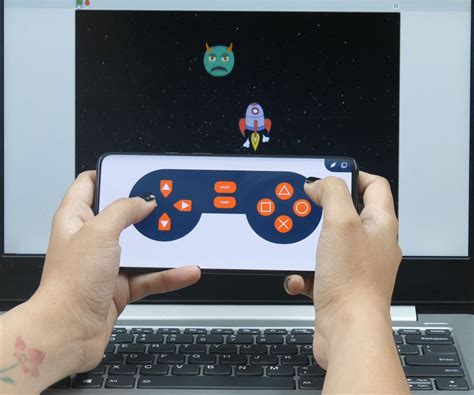 make a smartphone controlled space battle in pictoblox