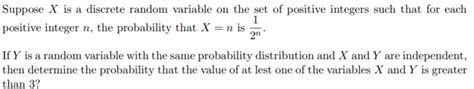 solved suppose x is a discrete random variable on the set