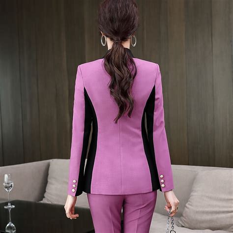 High Quality Wholesale Candy Color Double Breasted 2 Piece Suit Set For
