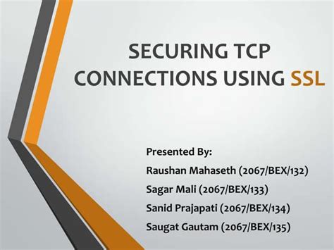 securing tcp connections using ssl ppt
