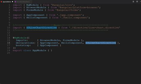 how to make a basic line chart directive in angular 8 with