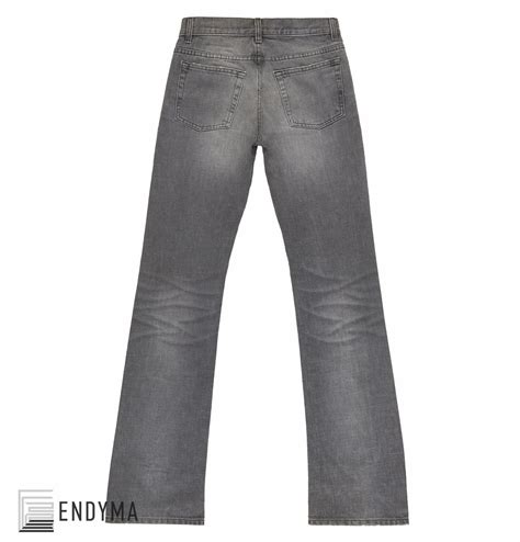 Helmut Lang 2004 Faded Black Denim Low Waist Boot Cut 7 Pocket Jeans