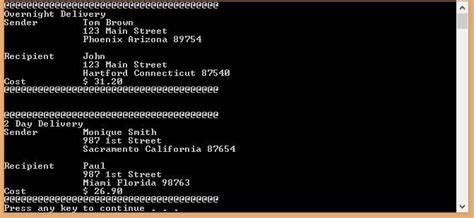 package inheritance hierarchy using c