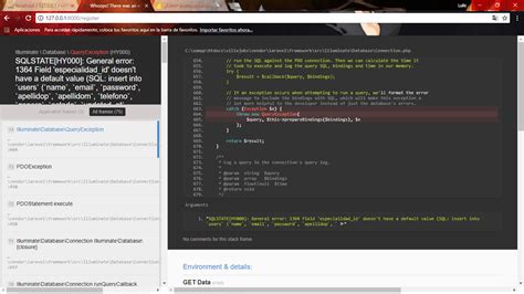 laravel ¿cómo puedo solucionar este error sqlstate[hy000] general