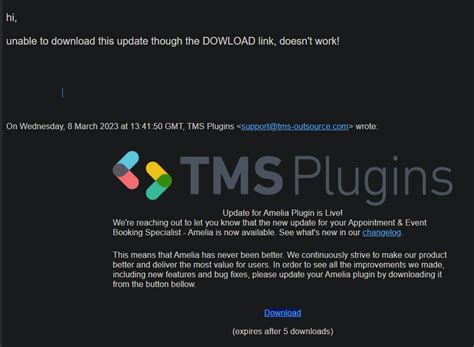 update download link for the plugin not responding 3270105 tms