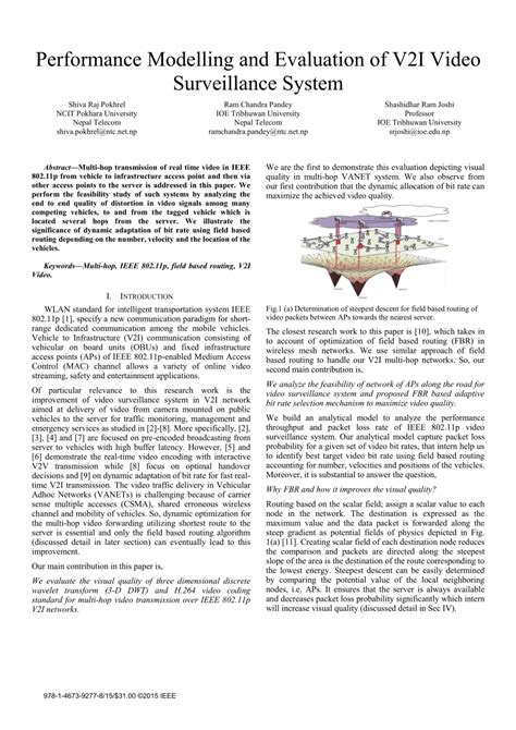 Pdf Performance Modelling And Evaluation Of V2i Video Surveillance System