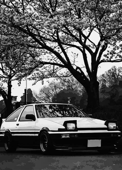Japanese Sakura Trueno Ae8 Poster By Joe Nove Displate