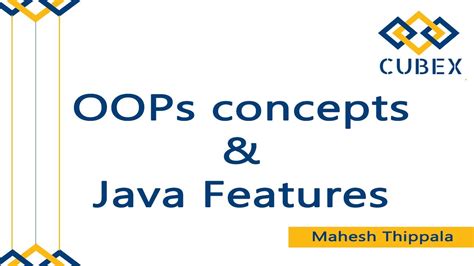 object oriented programming oops concepts and java features youtube